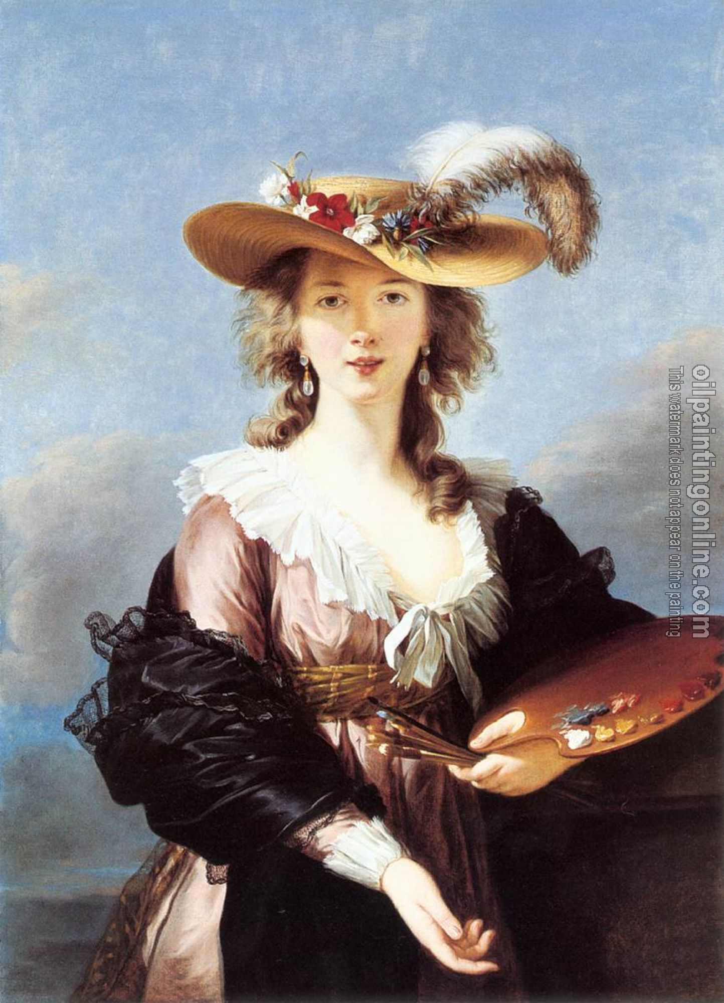 Louise Elisabeth Vigee Le Brun - Self-Portrait in a Straw Hat - Canvas ...