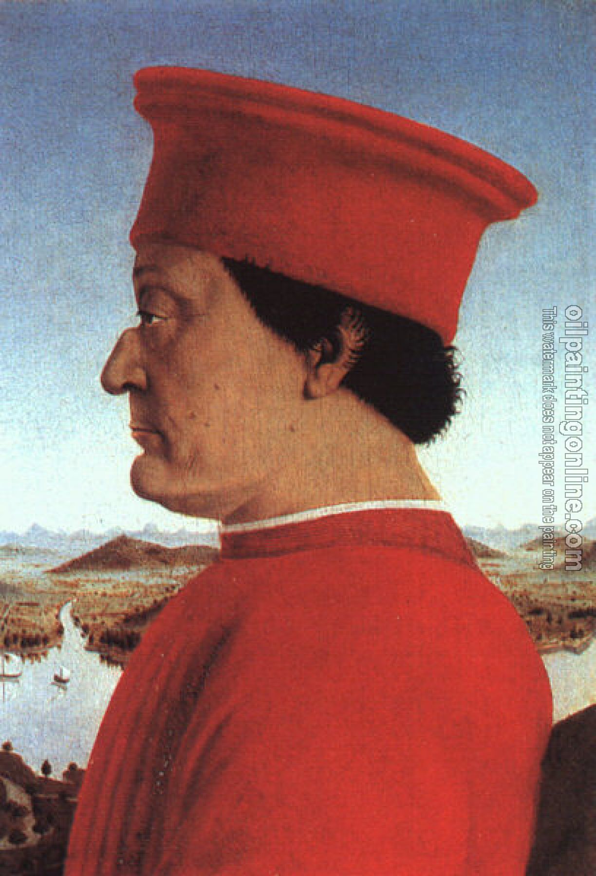 Francesca, Piero della - Portrait of Federico da Montefeltro - Canvas ...