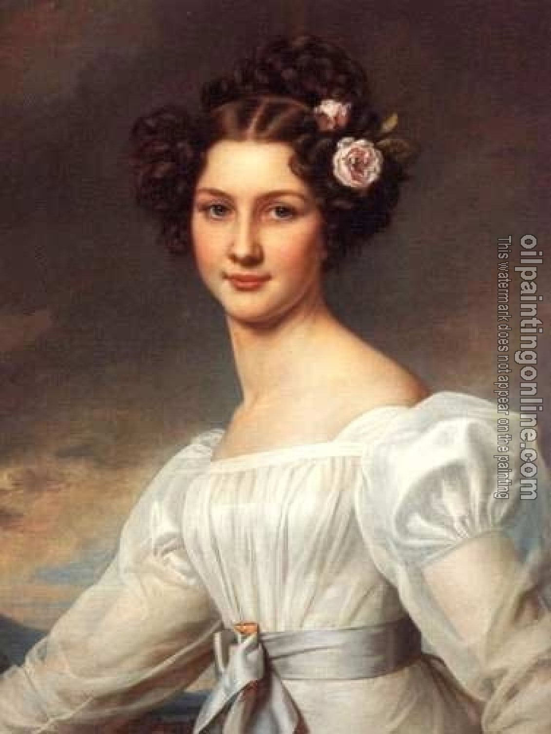 Stieler, Joseph Karl - Auguste Strobl - Canvas Painting For Sale